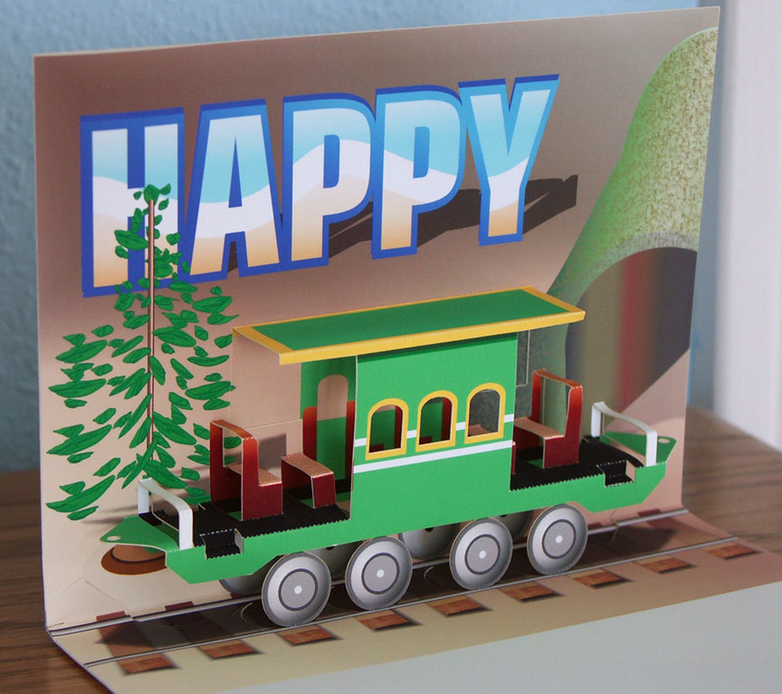 3D Pop-up Train Passenger Car Birthday Card - Etsy