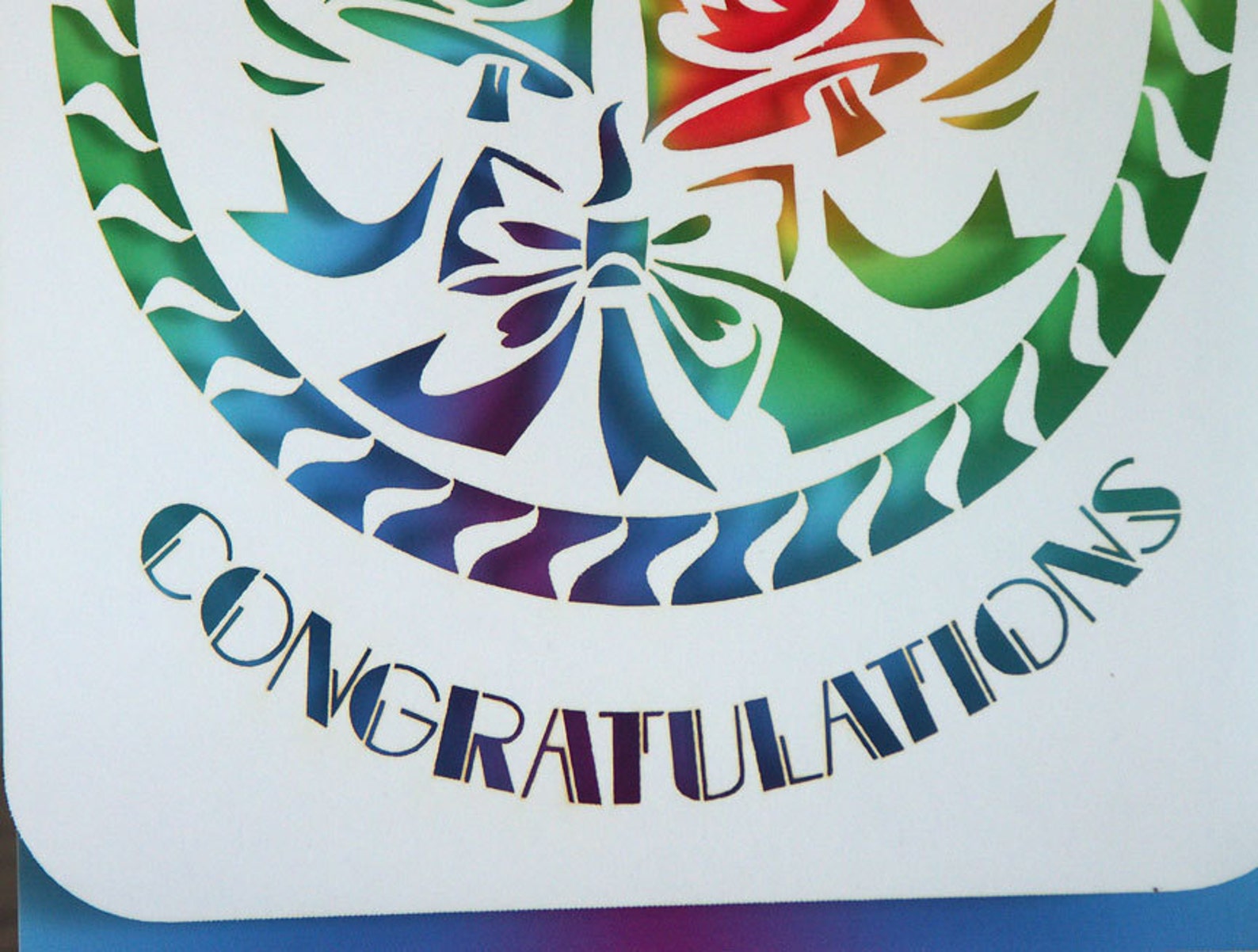 Congratulations Card Papercut With Rainbow Swirl - Etsy