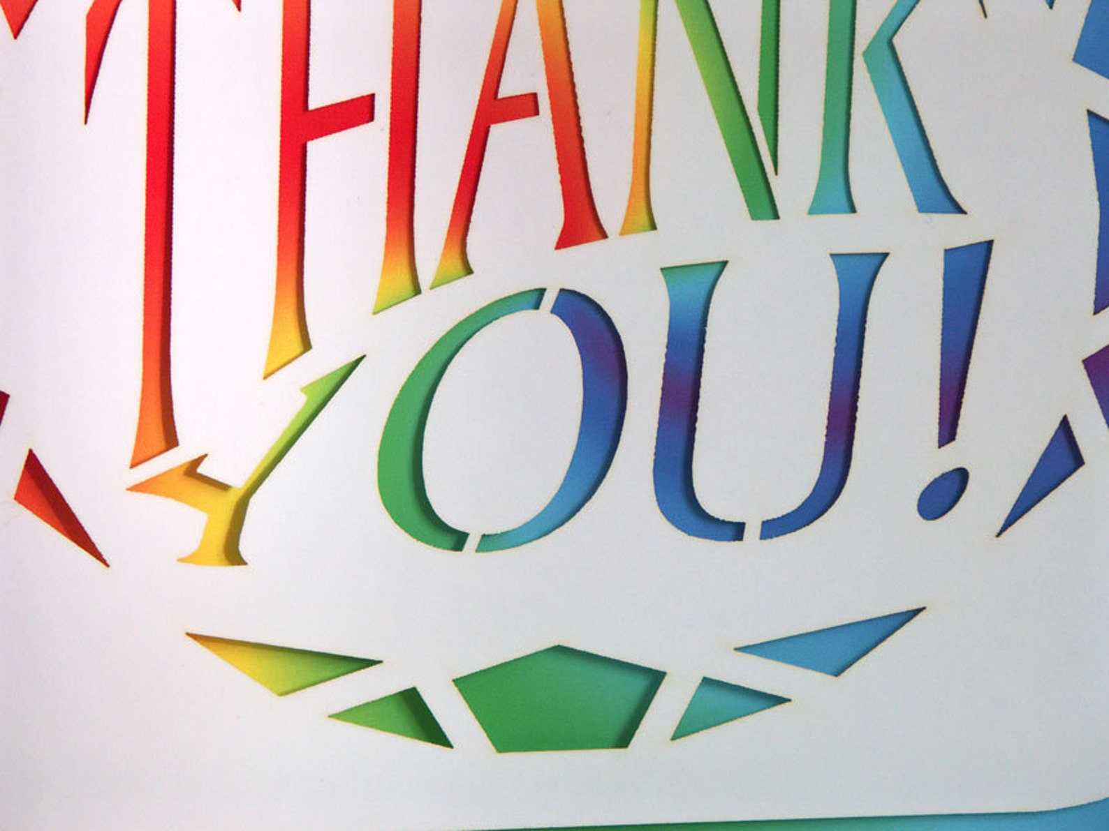 Thank You Card Paper Cut Design Blank Inside - Etsy