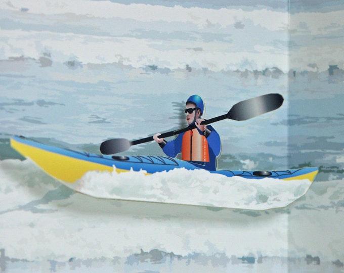 3D Pop up Kayak Card Ocean Paddler Any Occasion Greeting Card - Etsy