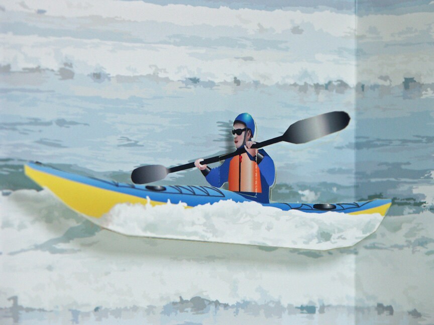 3D Pop up Kayak Card Ocean Paddler Any Occasion Greeting Card - Etsy