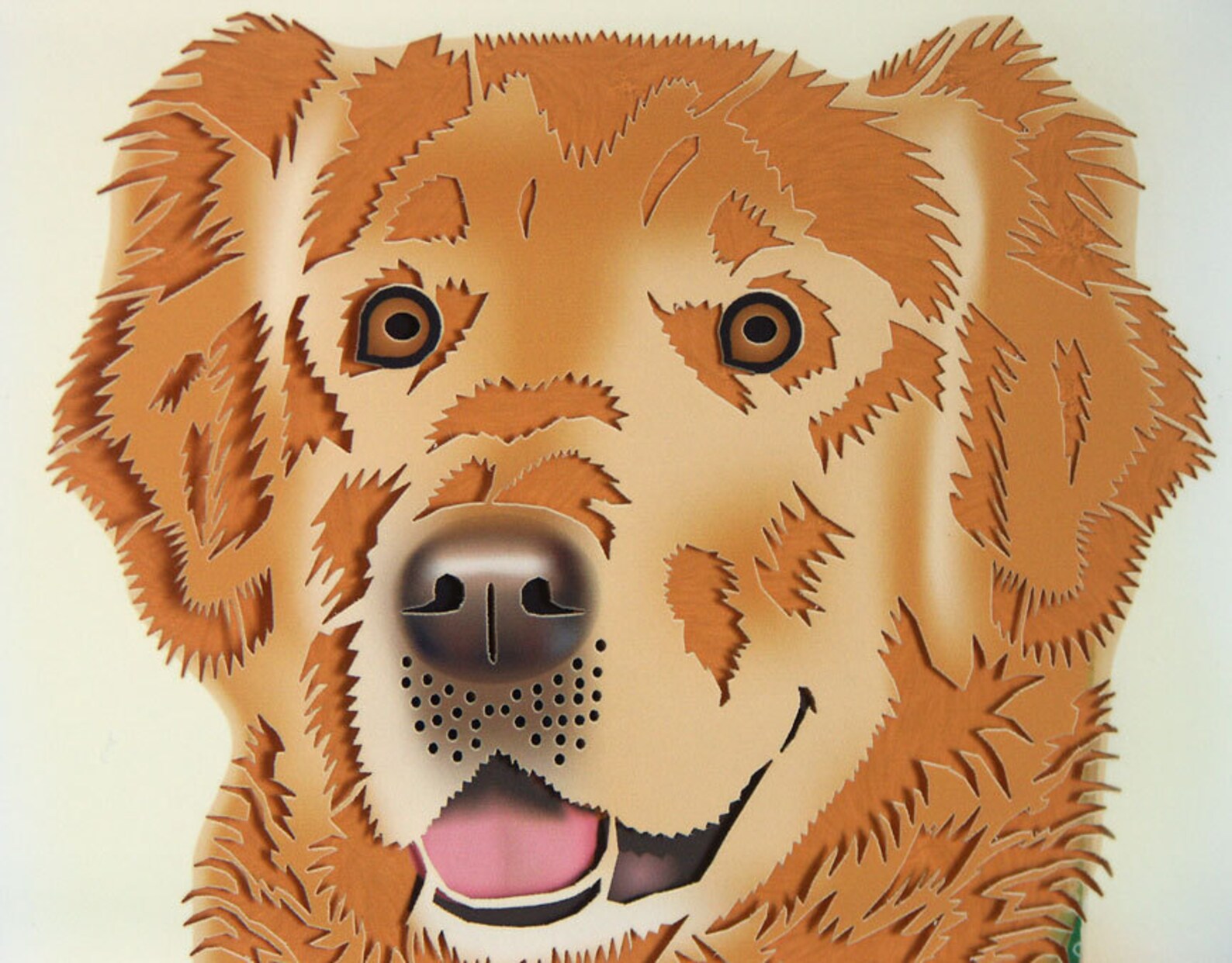 Golden Retriever Card Intricately Cut Out Blank Inside - Etsy