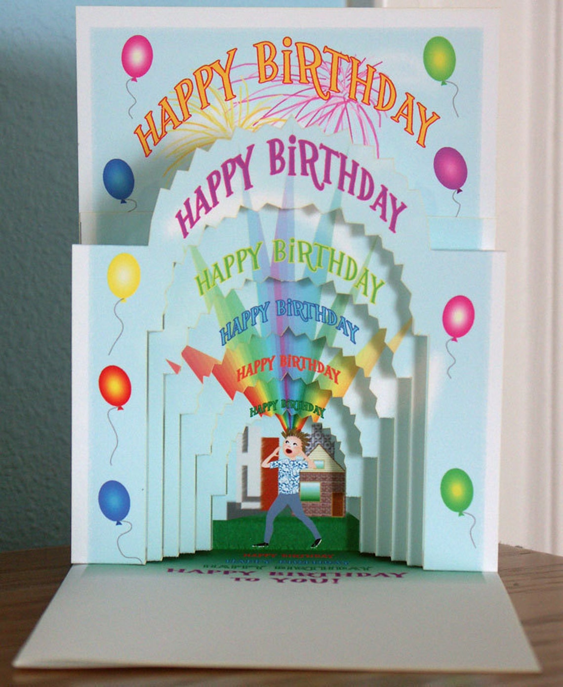3D Popup Birthday Card Shout Out With Balloons - Etsy