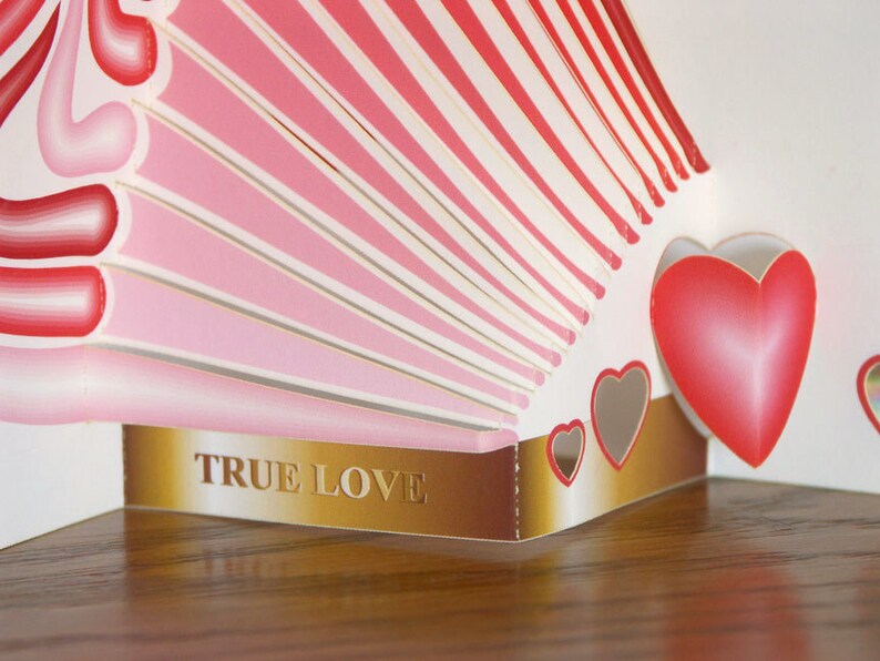 Pop up Valentine Card Pop-up Hearts and Streamers Valentines - Etsy