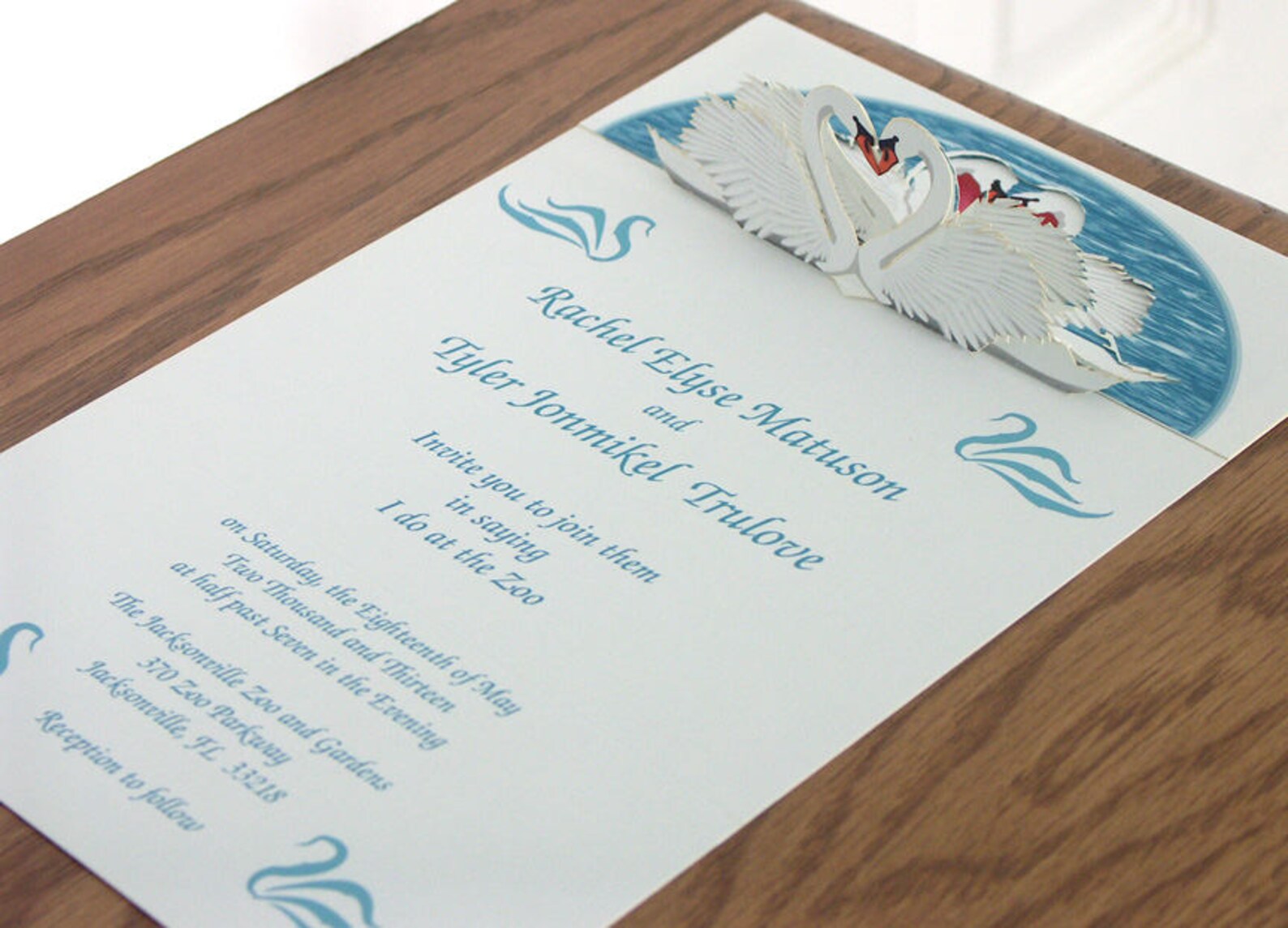 Pop up Swan Wedding Invitation Reflect on Special Moments - Etsy