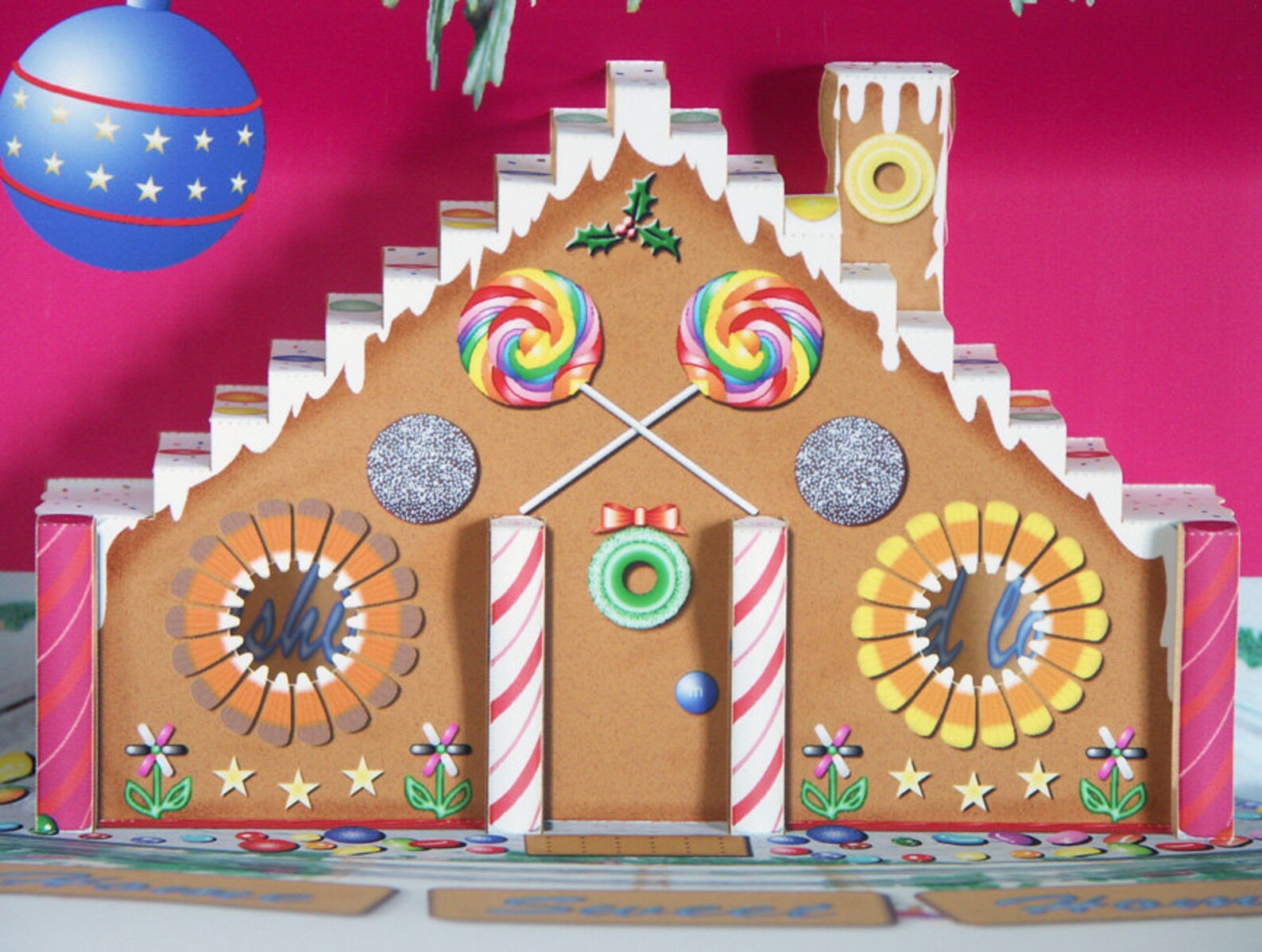Pop up Gingerbread House Card With Candy and Frosting - Etsy