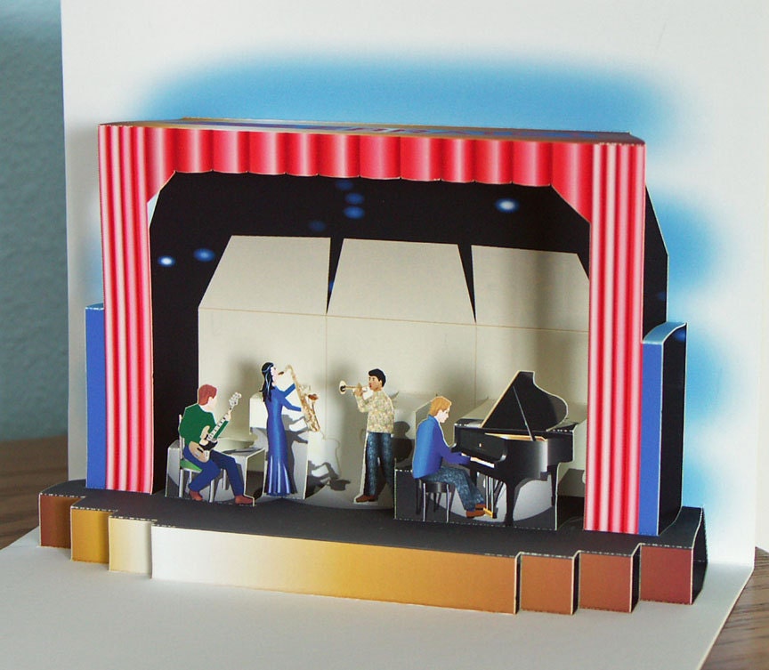 3D Pop-up Jazz Band Card Any Occasion Celebration Popup Card - Etsy