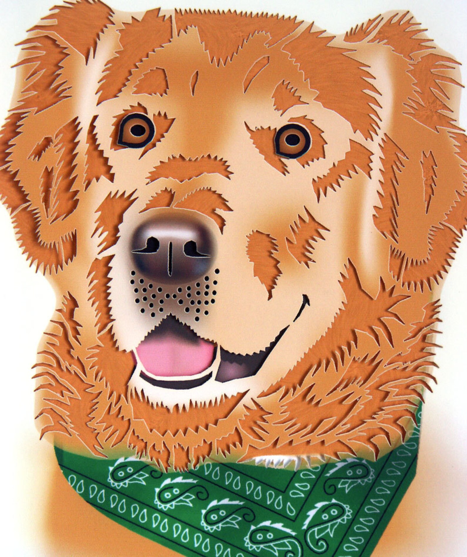 Golden Retriever Card Intricately Cut Out Blank Inside - Etsy