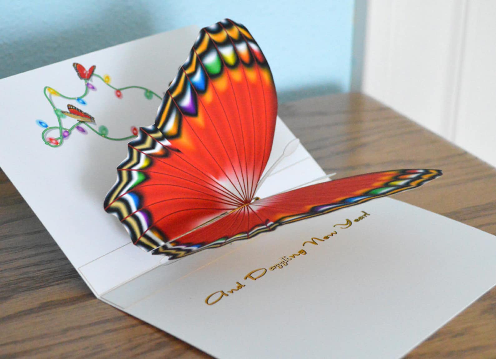 Pop up Christmas Butterfly Card Colorful Butterfly Christmas | Etsy
