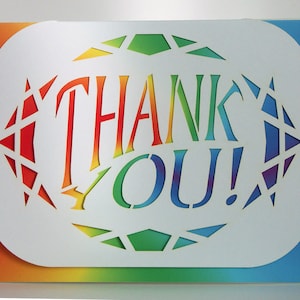 Thank You Card Paper Cut Design Blank Inside - Etsy
