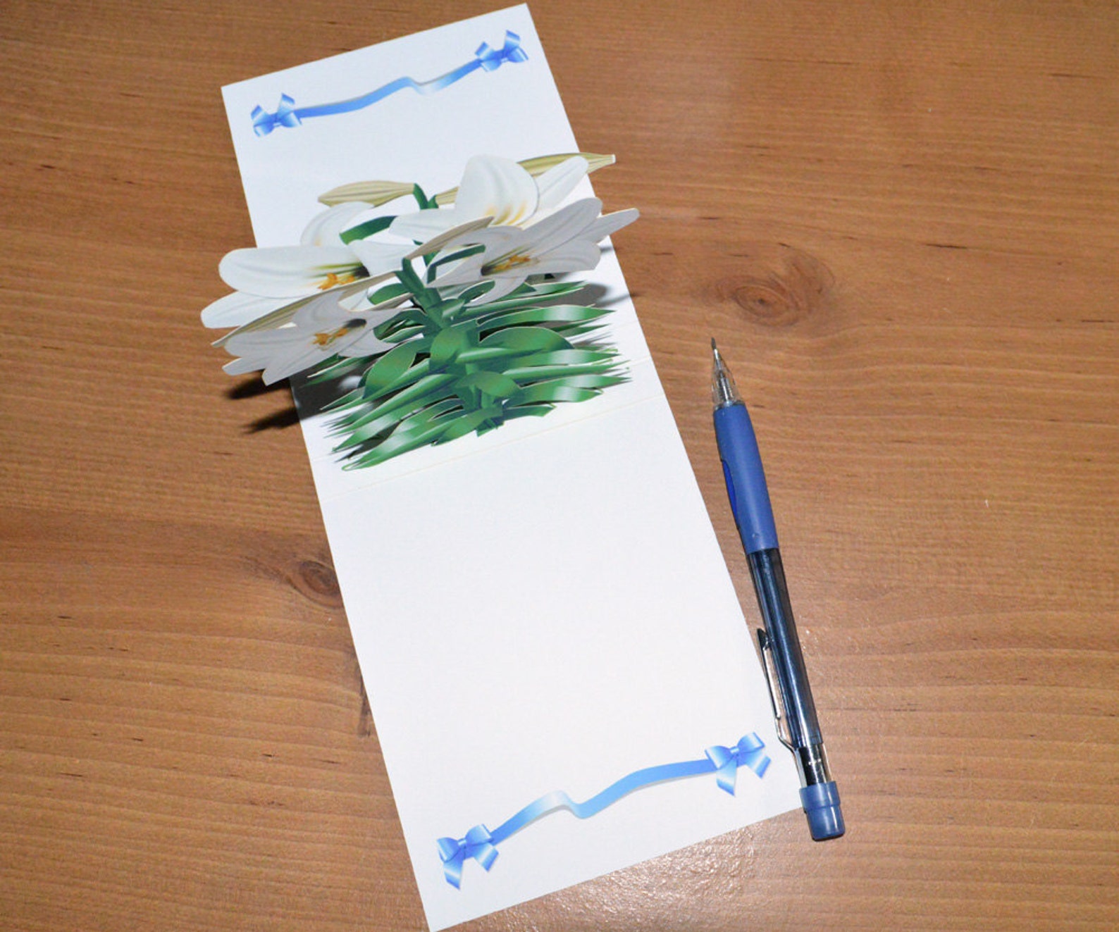 3D White Lily Card, Popup White Lilies, Pop-up Flower Card - Etsy