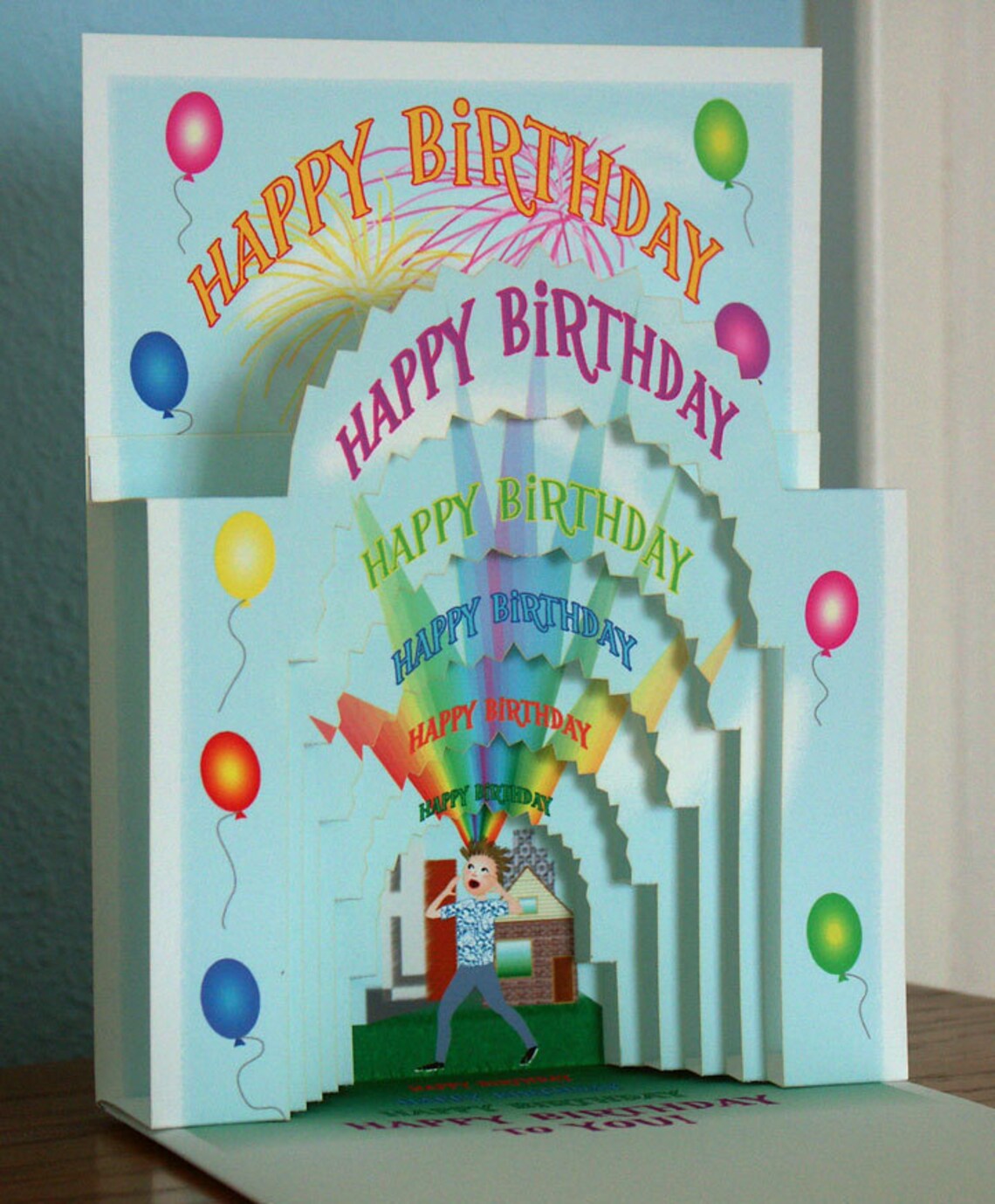 3D Popup Birthday Card Shout Out With Balloons - Etsy