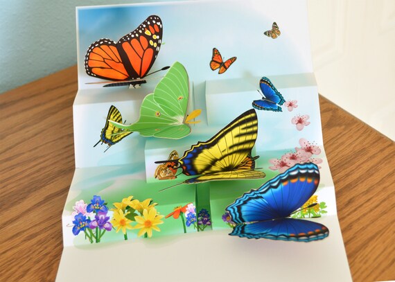 Butterfly Pop-up Card Any Occasion Card Four Pop-up | Etsy