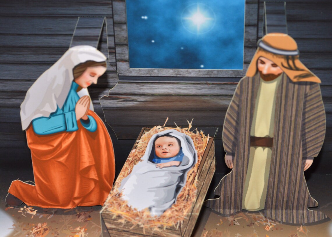 Pop up Nativity Scene Christmas Card Popup Christmas Card With Jesus in ...