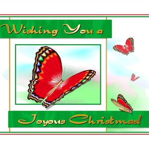 Pop up Christmas Butterfly Card Colorful Butterfly Christmas Card 3D ...
