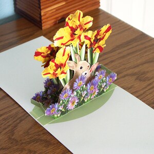 Pop up Rabbits and Flowers Card Any Occasion Available in Two Sizes - Etsy