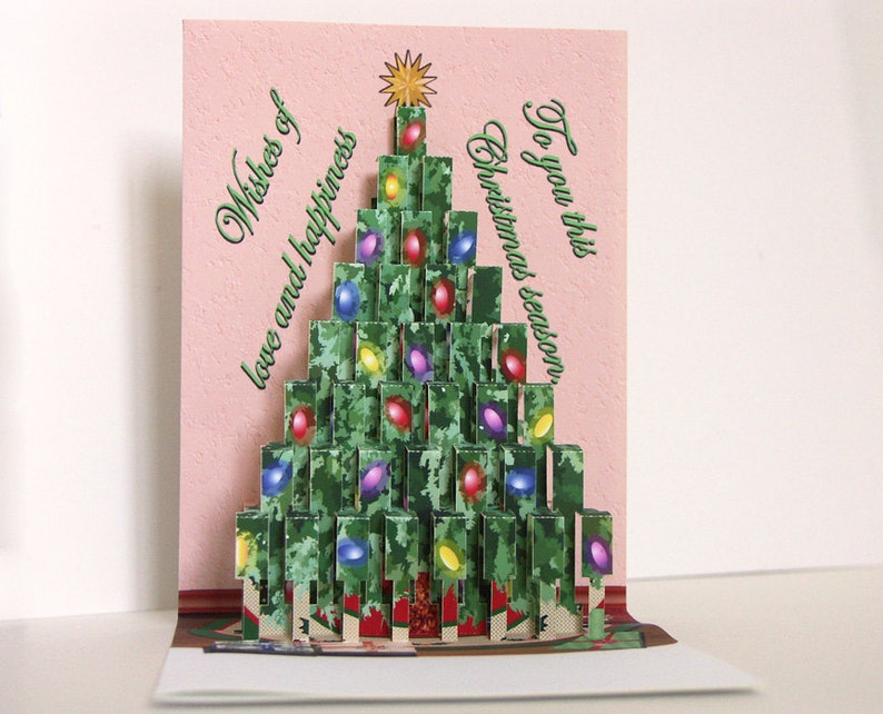 Pop up Christmas Tree Card Merry Christmas - Etsy