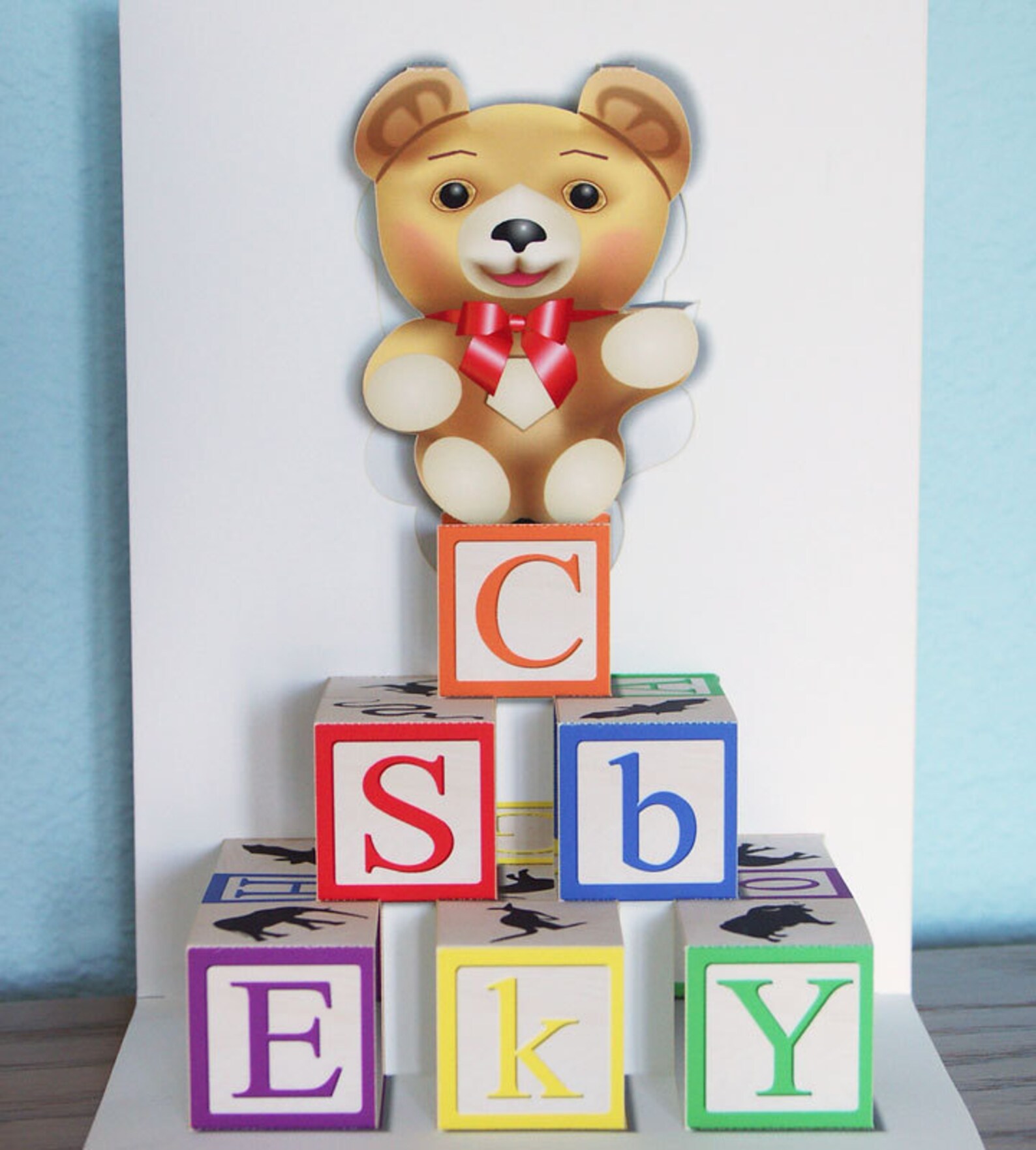 Pop up Teddy Bear Birthday Card Pop-up Birthday Card 3D - Etsy