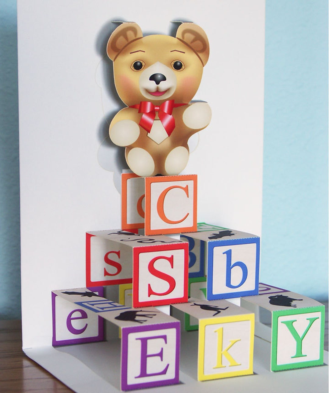Pop up Teddy Bear Birthday Card Pop-up Birthday Card 3D Birthday Card ...