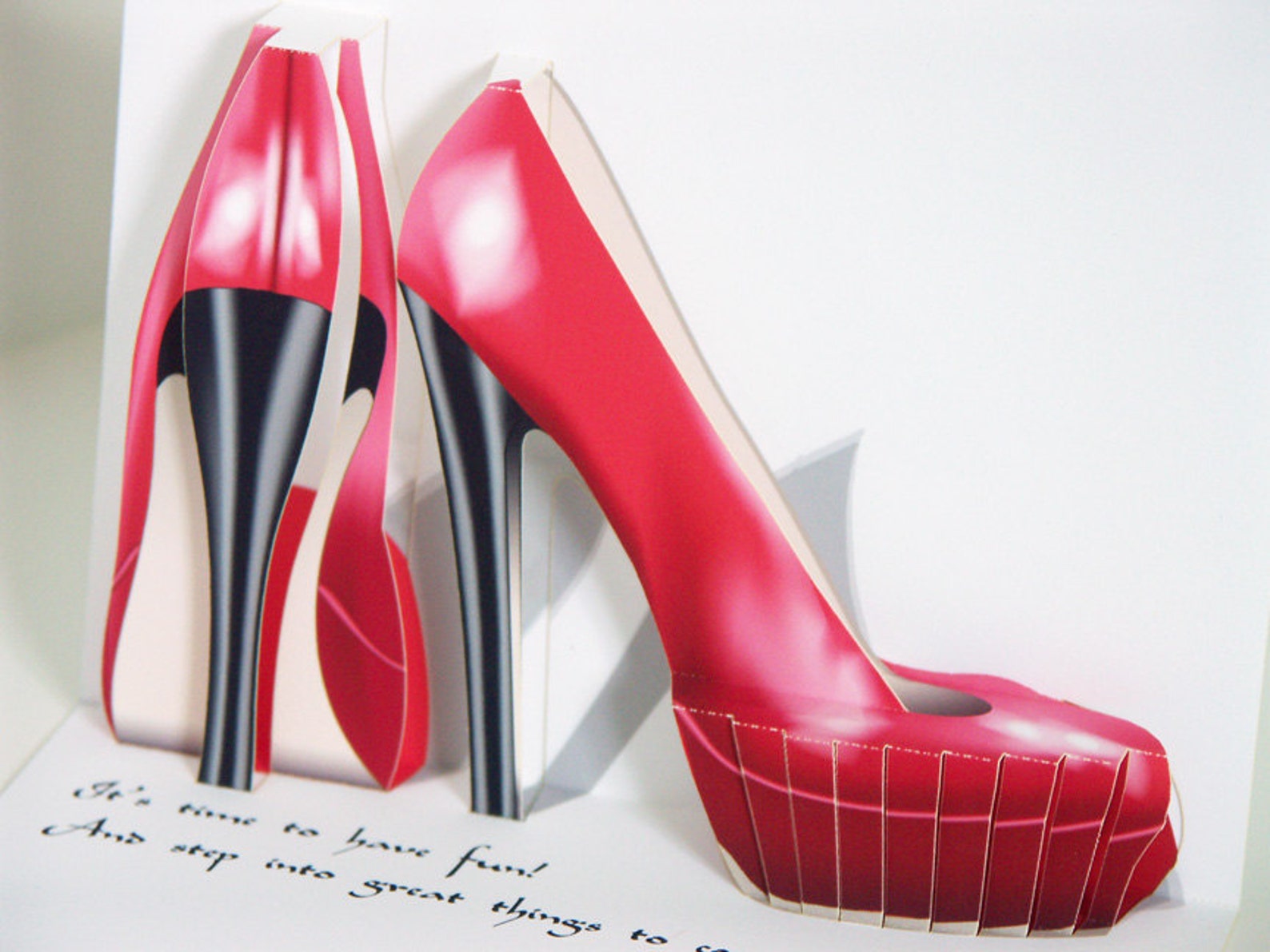 Pop up Red Shoes Birthday Card Red Platform Shoes - Etsy