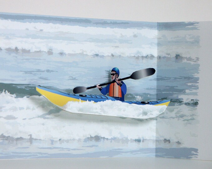 3D Pop up Kayak Card Ocean Paddler Any Occasion Greeting Card - Etsy