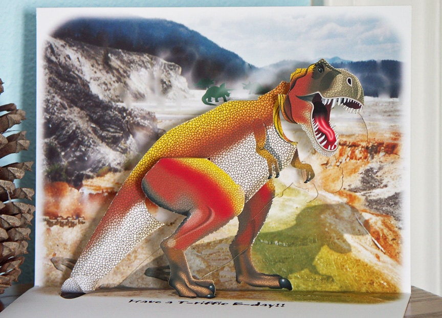 Pop up Dinosaur Birthday Card Tyrannosaurus Rex Pop up Card - Etsy