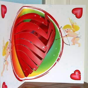 Pop-up Valentine Card With Cupids and Valentine Card With 3D Heart - Etsy