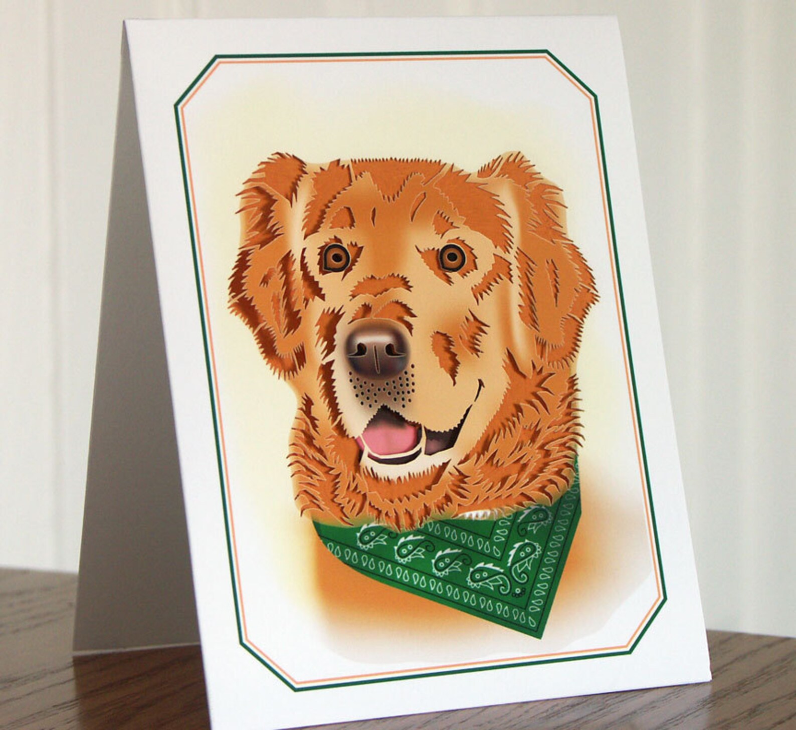 Golden Retriever Card Intricately Cut Out Blank Inside - Etsy