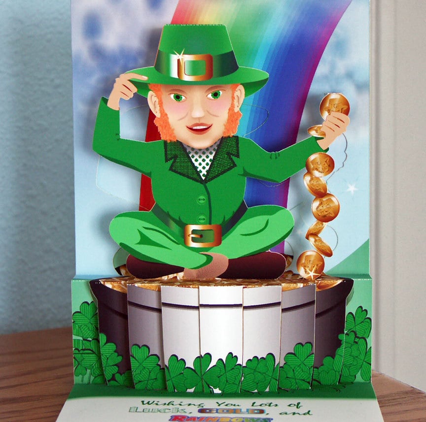 Pop up Leprechaun Pot of Gold and Rainbow Card - Etsy