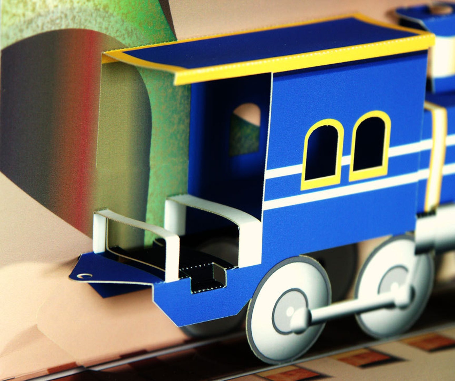 Train Birthday Pop up Card; Blue Train Engine Pop up Card - Etsy