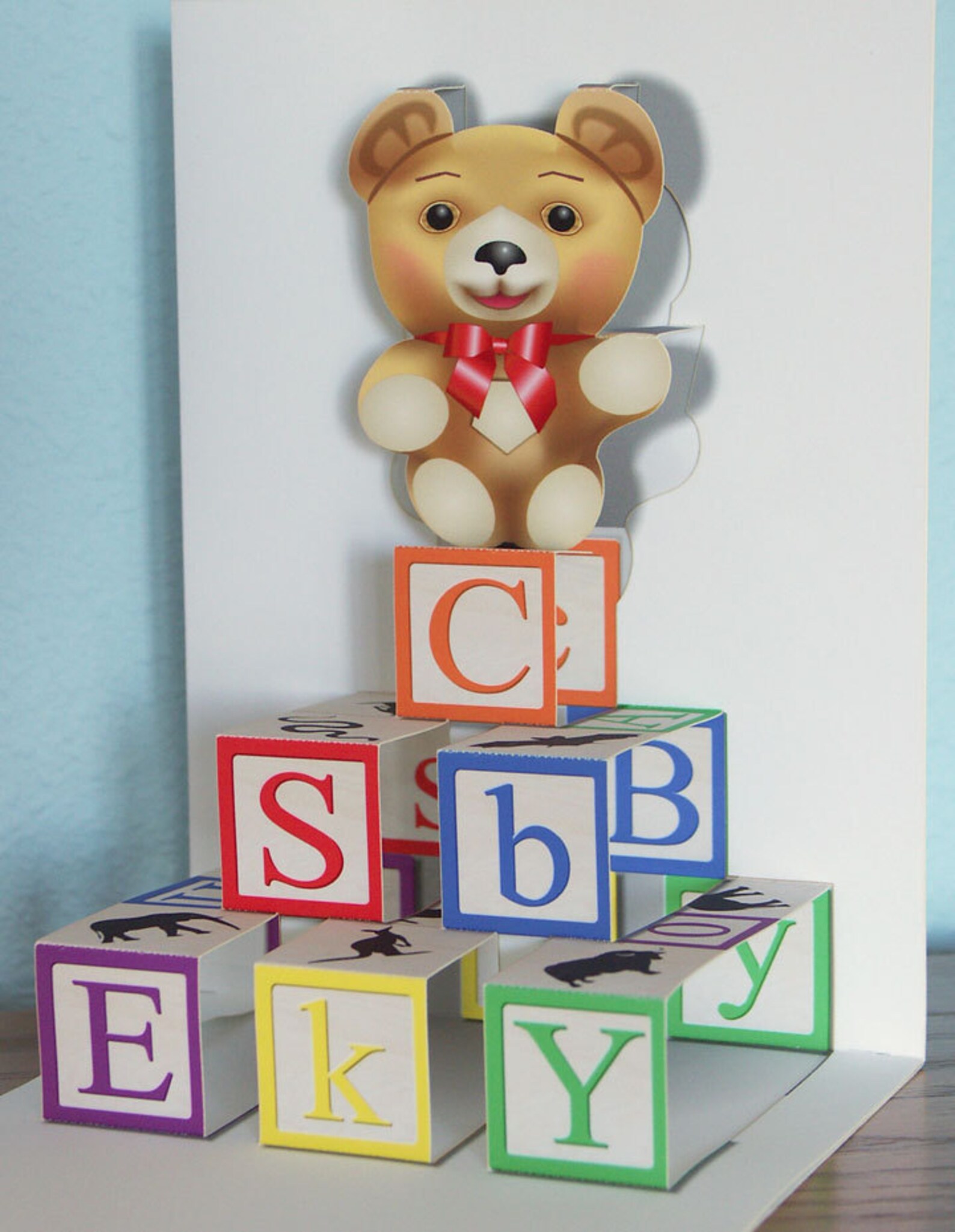 Pop up Teddy Bear Birthday Card Pop-up Birthday Card 3D - Etsy