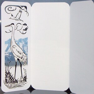 Crane Paper Cut Card Trifold Crane Card Any Occasion - Etsy