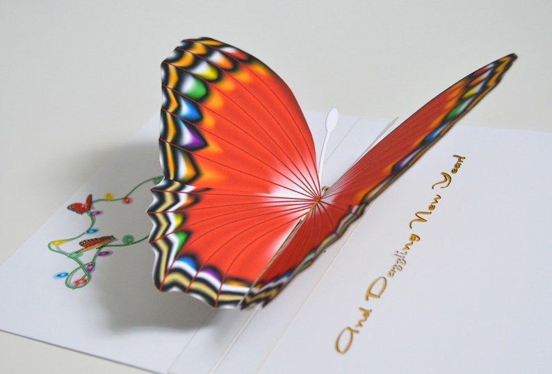 Pop up Christmas Butterfly Card Colorful Butterfly Christmas - Etsy