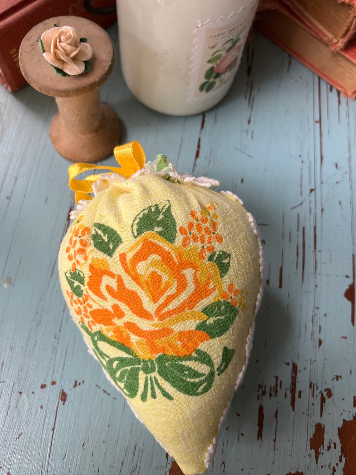 Vintage Fabric Strawberry Sachet/ Strawberry Pin Cushion - Etsy
