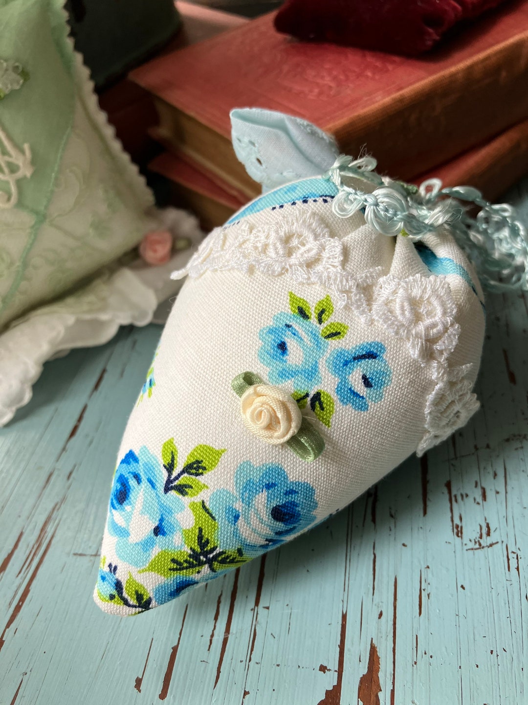 Blue Rose Strawberry Sachet / Shabby Chic, Sachets - Etsy