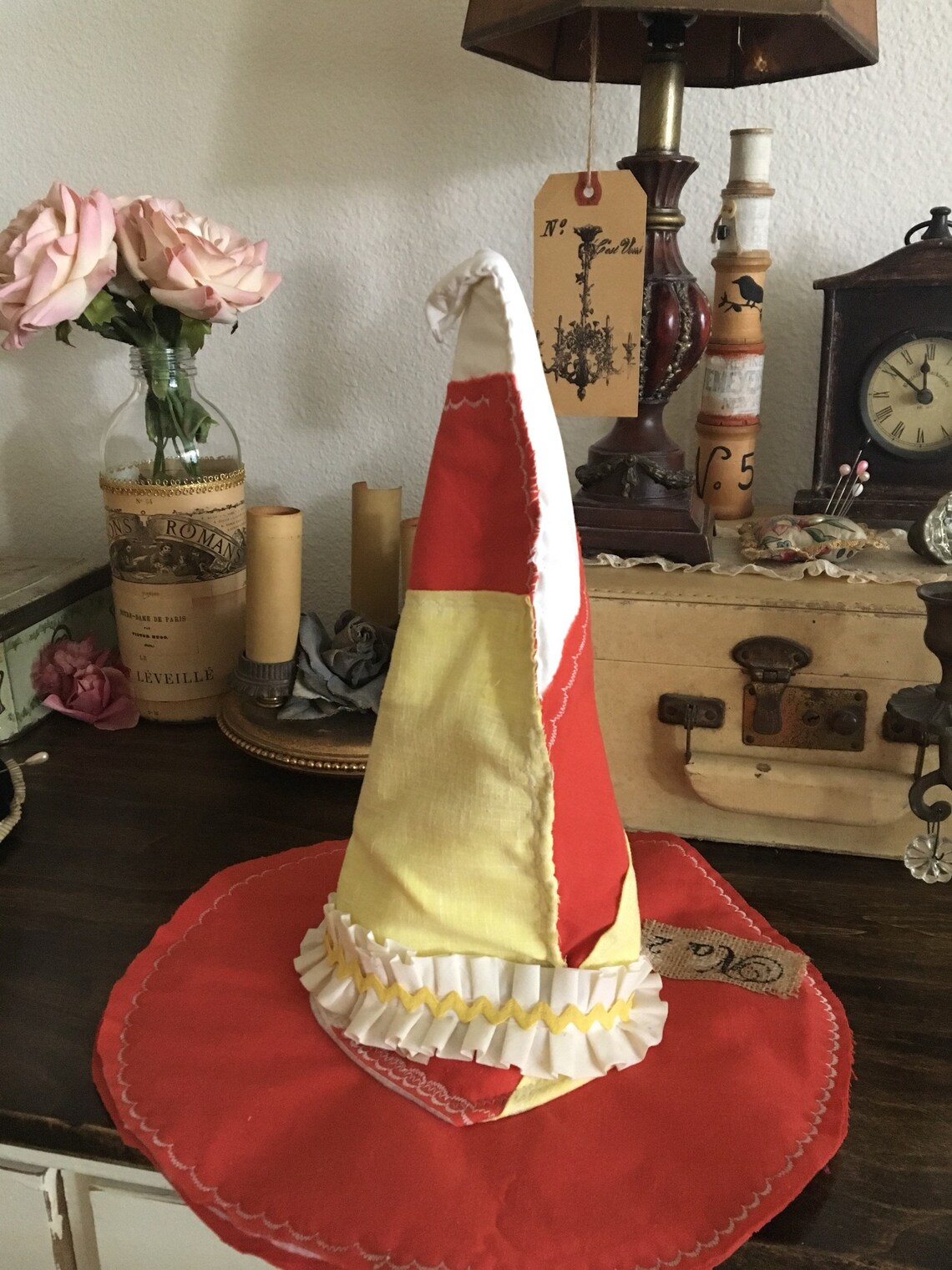 Candy Corn Witch Hat Table Top Decor/ Halloween Witch Hats/ | Etsy