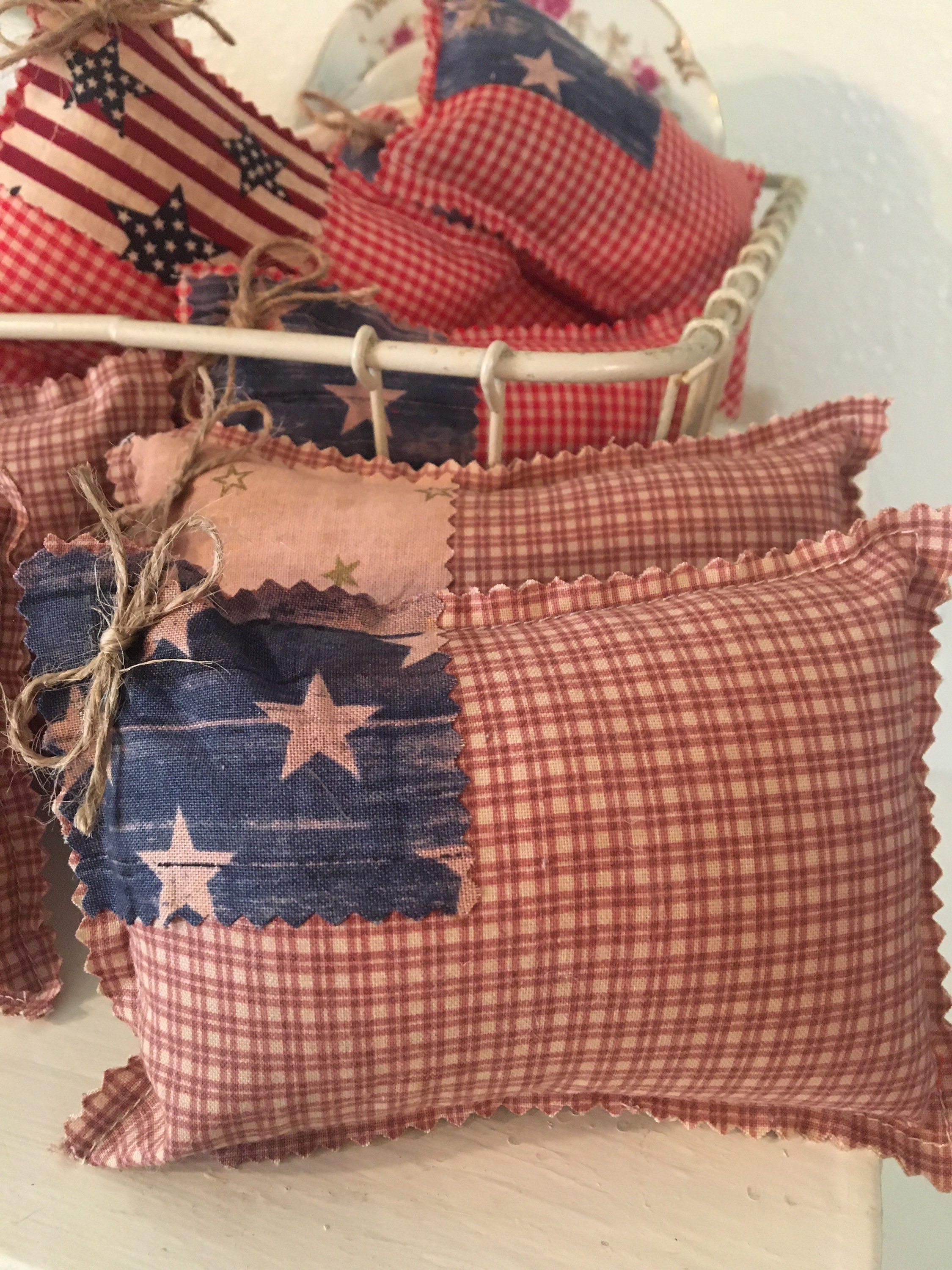 Forth of July sachets pillows decor/ red blue forth of July - Etsy.de