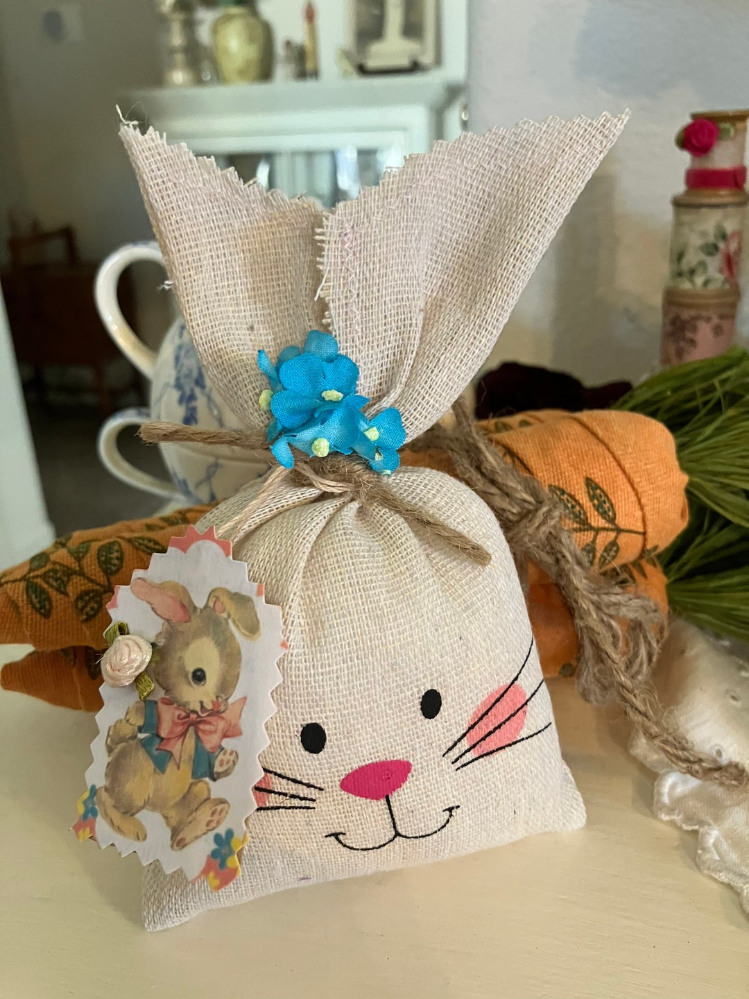 Cute Little Bunny, Sack Table, Top Decor/easter Basket, Filler - Etsy