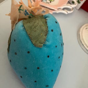 Blue Teal Velvet Strawberry Sachet / Shabby Chic, Lavender Sachets - Etsy