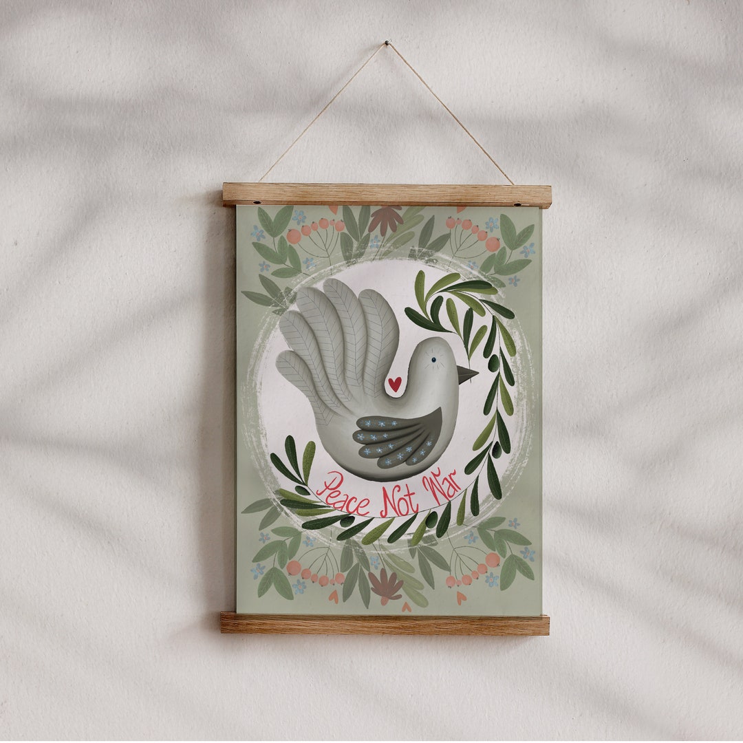 Peace Not War Print, Zen Illustration, Artistry for Peace: Modern Peace ...