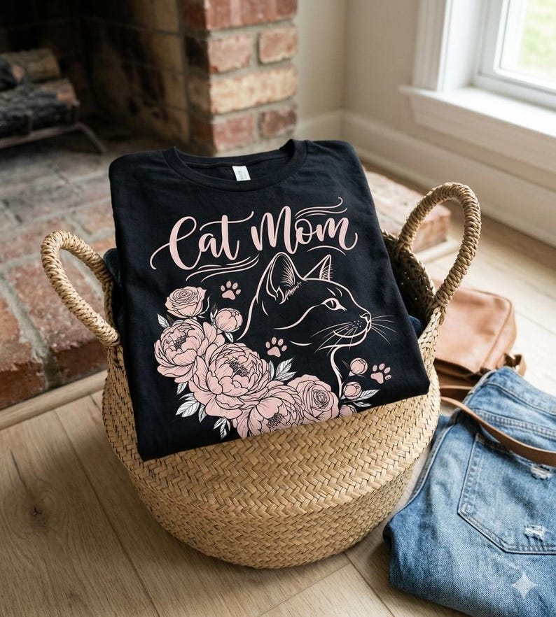 Floral Cat Mom SVG: Flower Cat Lover Design (digital Download) - Etsy