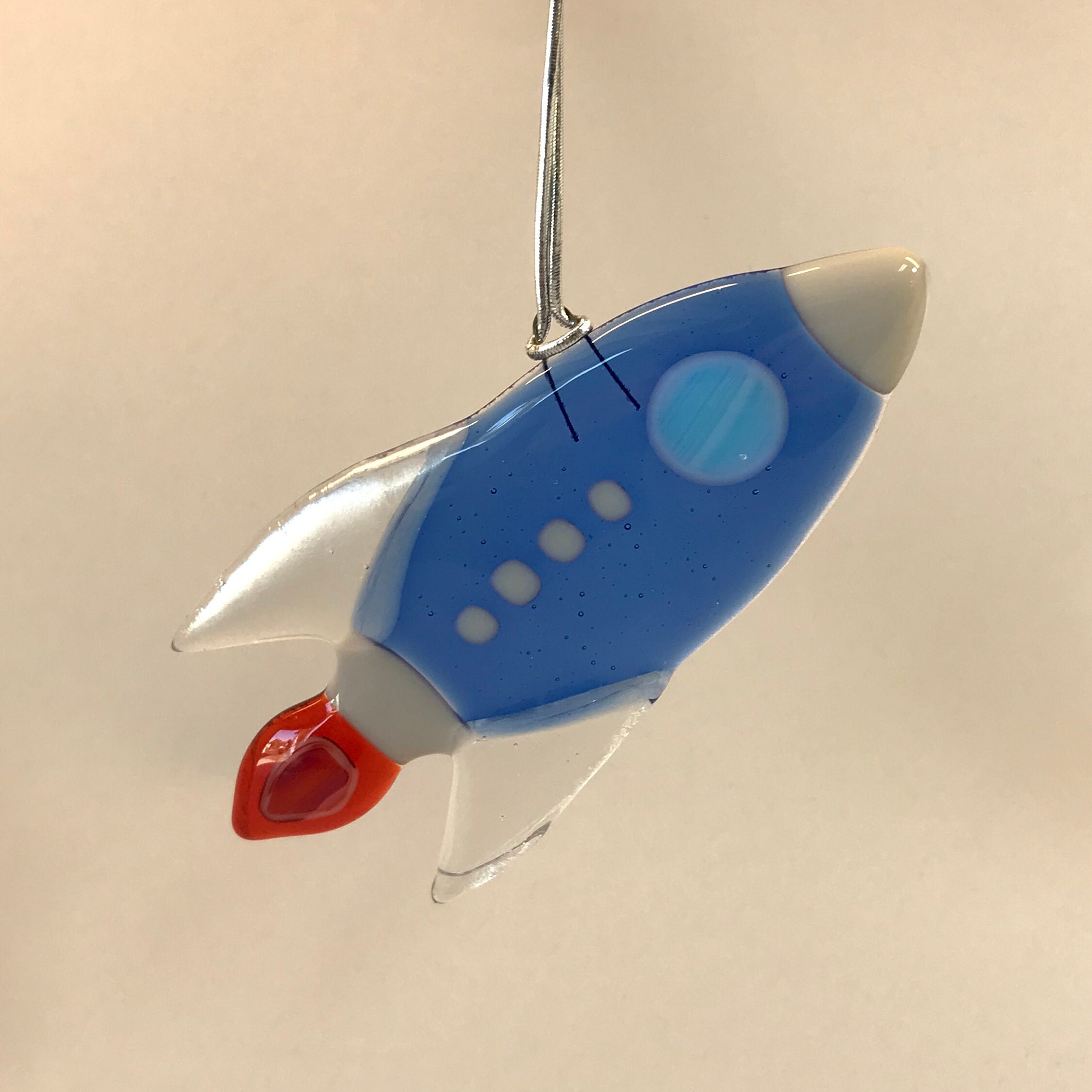 Fused Glass Rocket Ship Ornament 21007 - Etsy