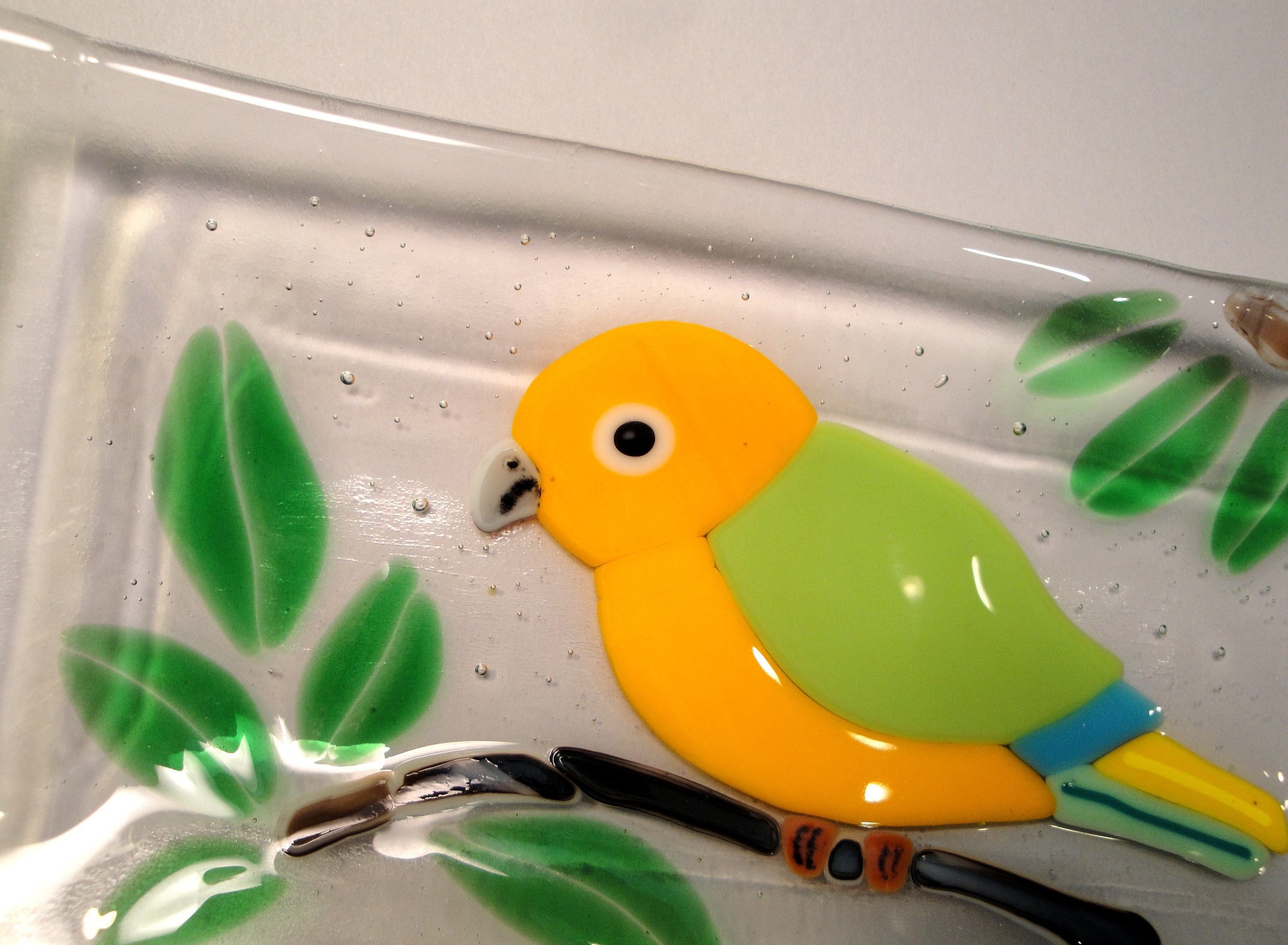 Fused Glass Parrot Tray - 01814 - Etsy