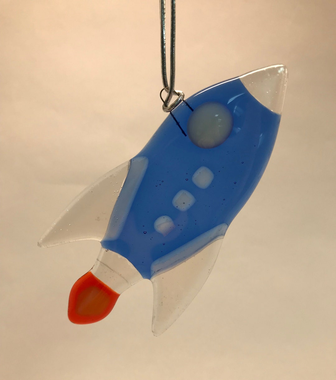 Fused Glass Rocket Ship Ornament 21036 - Etsy