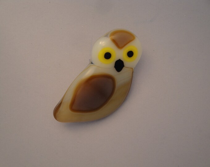 Fused Glass Owl Pin BHS02760 - Etsy