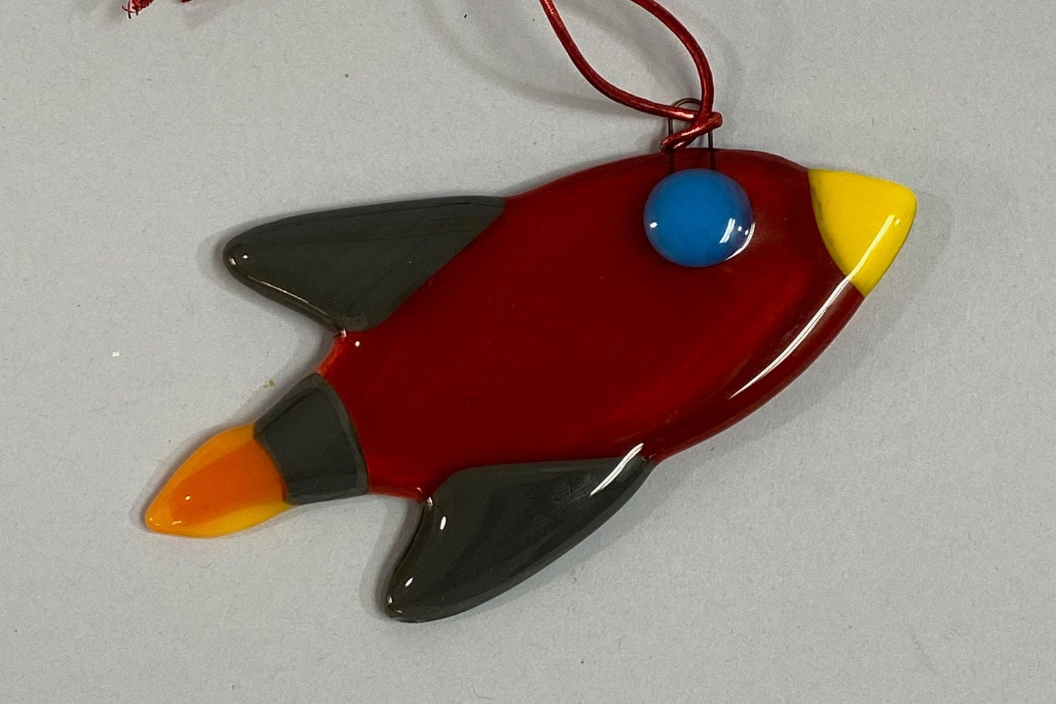 Fused Glass Rocket Ship Ornament 23104 - Etsy