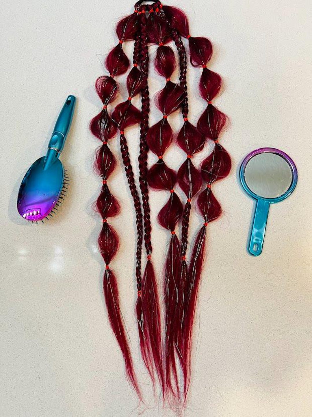 Reusable Braids | Softball Braids Colorful Braid Hair Extensions ...