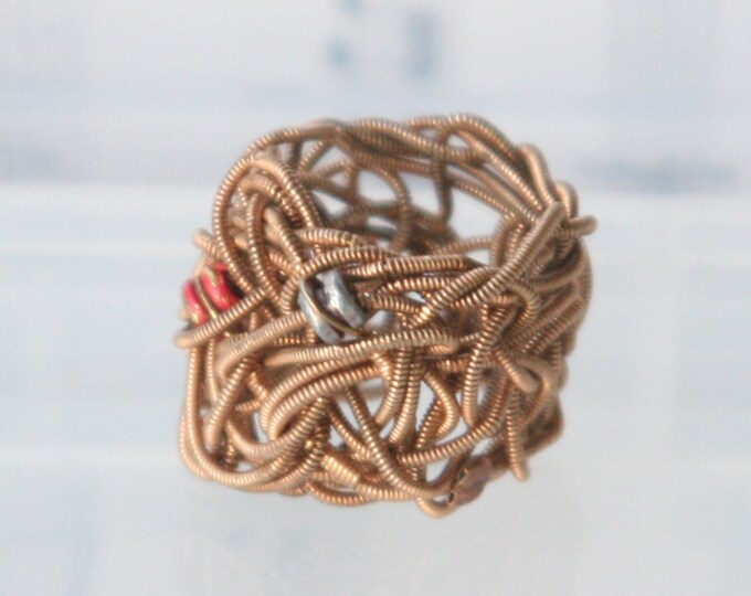 Wide Band Guitar String Ring - Etsy