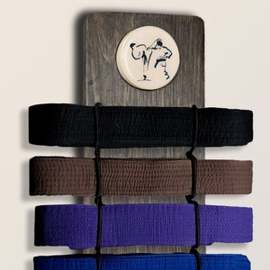 Martial Arts Belt Display Pine Wall Hanging Personalized Belt Holder ...