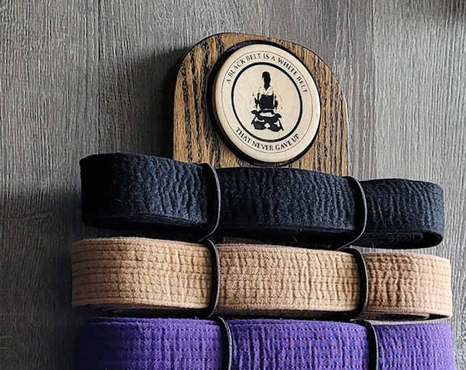 Martial Arts Belt Display Personalized Oak Wall Mount Belt Holder ...